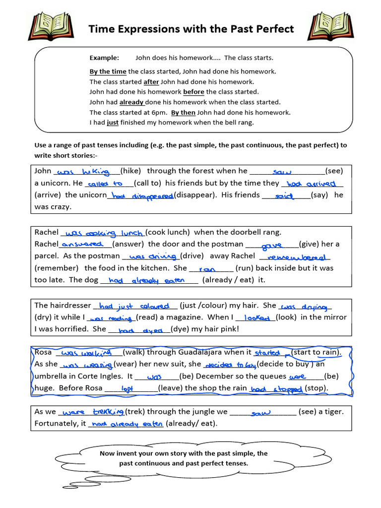 NARRATIVE TENSES TIME EXPRESSIONS STUDENTS | PDF | Grammar | Linguistics