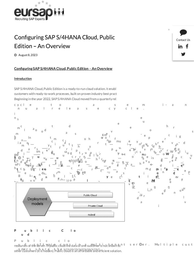 Configuring SAP S - 4HANA Cloud, Public Edition - An Overview - Eursap ...