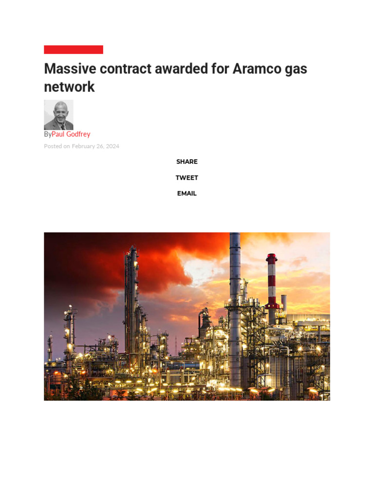 Aramco Awards $10B Gas Network Contract | PDF