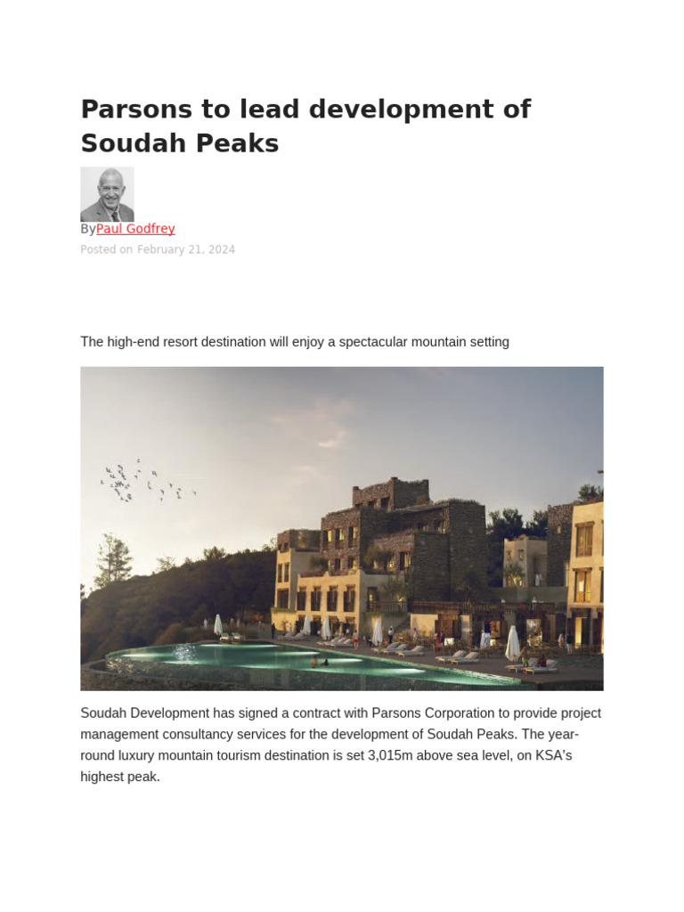 Parsons to lead development of Soudah Peaks | PDF