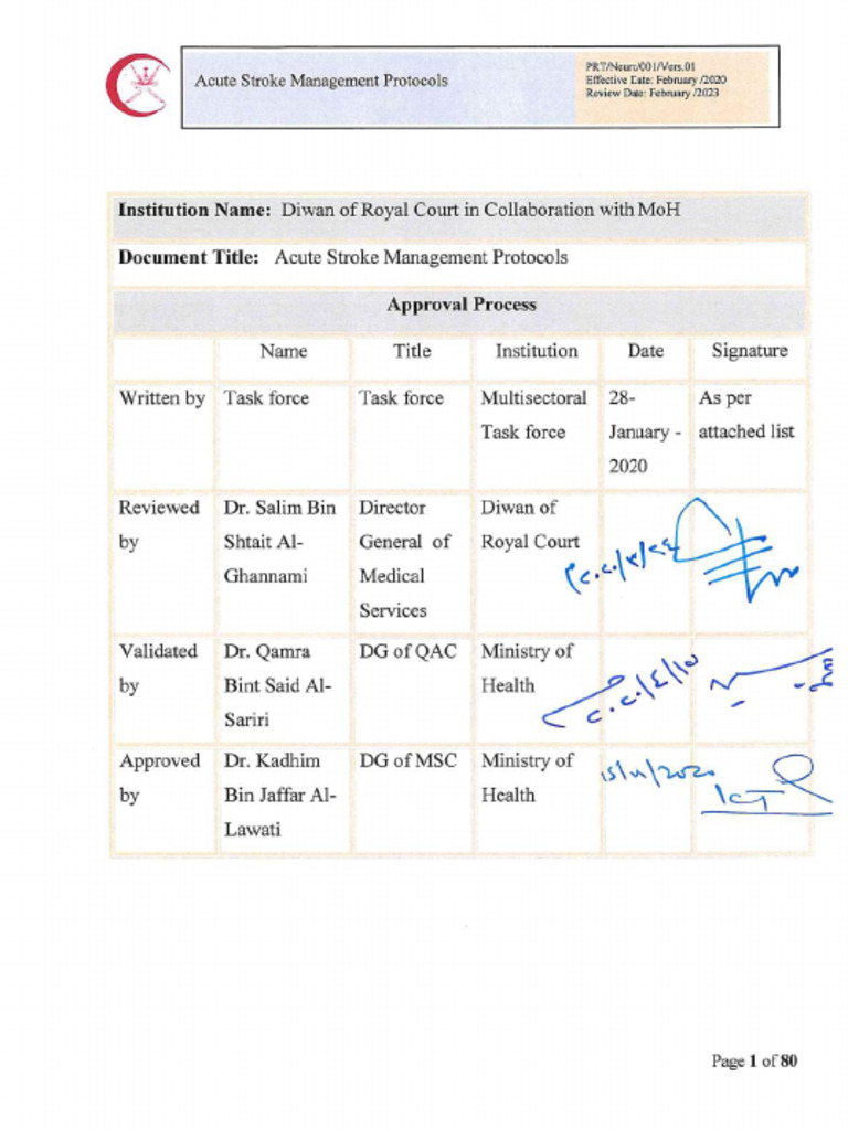Acute Stroke Management Protocols | PDF