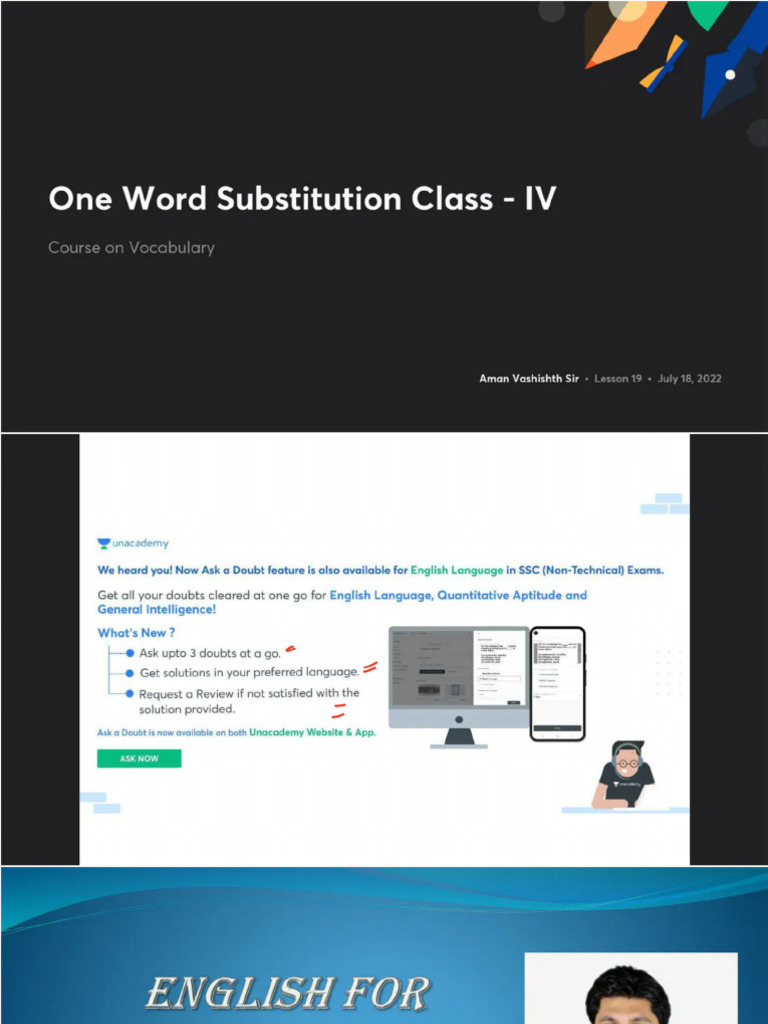 One Word Substitution Class - IV With Anno 1660906865231 | PDF