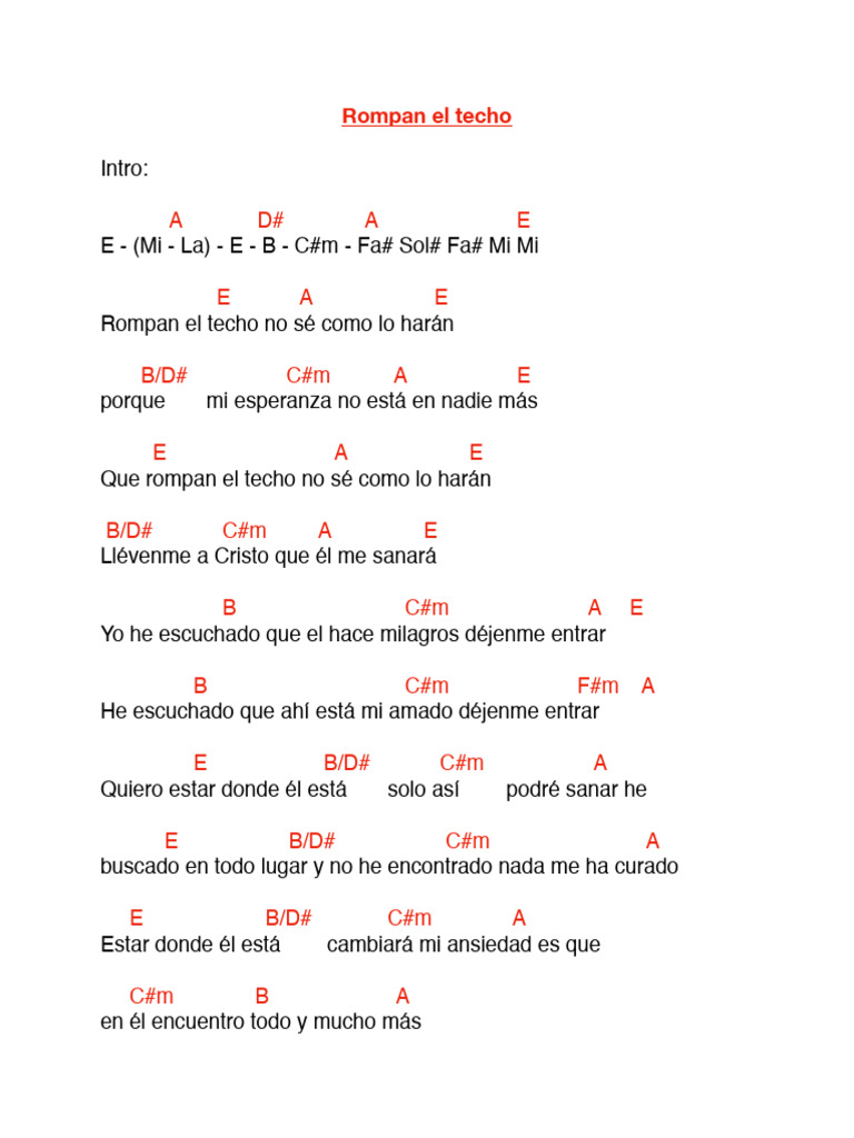 Rompan el techo: Canción de fe y sanación | PDF