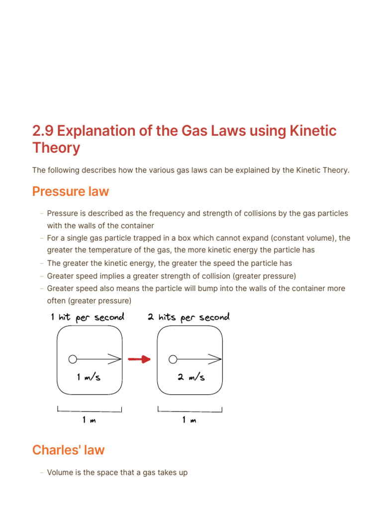 2.9 Explanation of The Gas Laws Using Kinetic Theory | PDF