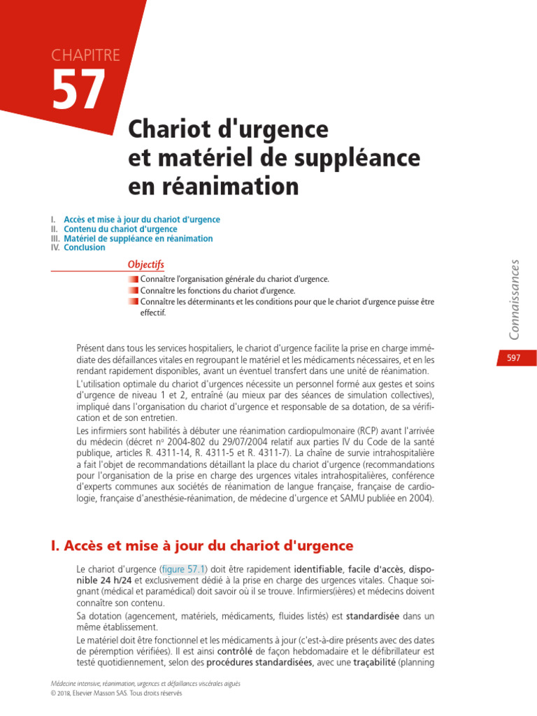 57 Chariot D'urgence Et Matériel de Suppléance en Réanimation - Collège ...