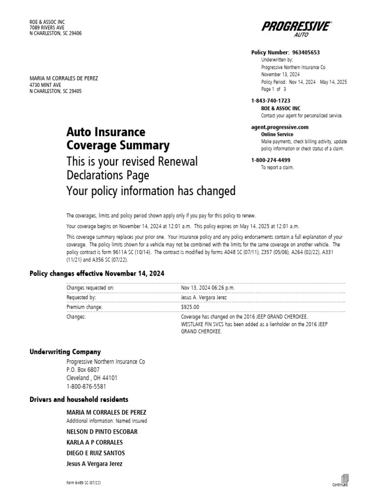Declarations Page | PDF | Insurance | Deductible