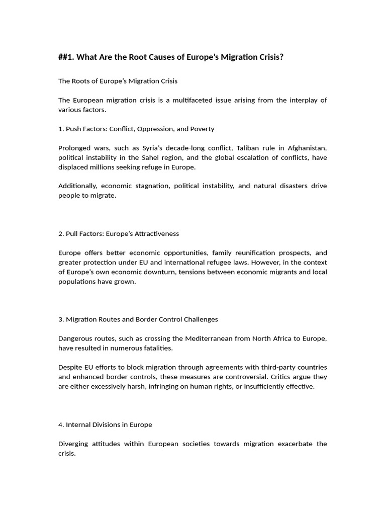 European Migration Crisis | PDF | Human Migration | Immigration