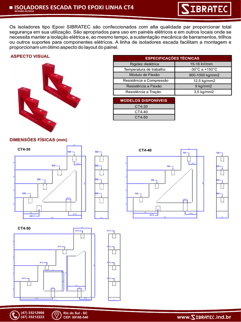 Isoladores Escada Epóxi CT4-50 | PDF | Materiais | Engenharia Civil