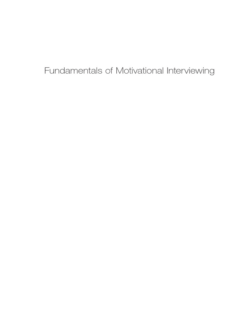 Fundamentals of Motivational Interviewing | PDF | Psychotherapy ...