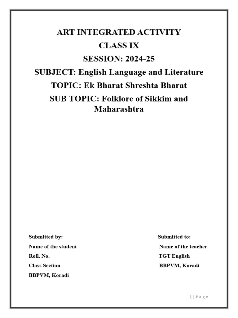 Art Integrated Activity Ix | PDF