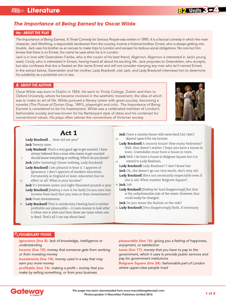 The Importance of Being Earnest | PDF | The Importance Of Being Earnest