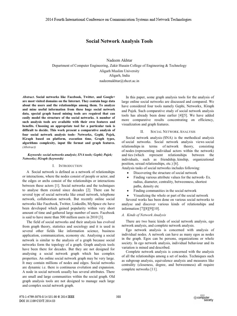 01_Social_Network_Analysis_Tools | PDF | Social Network | Vertex (Graph ...