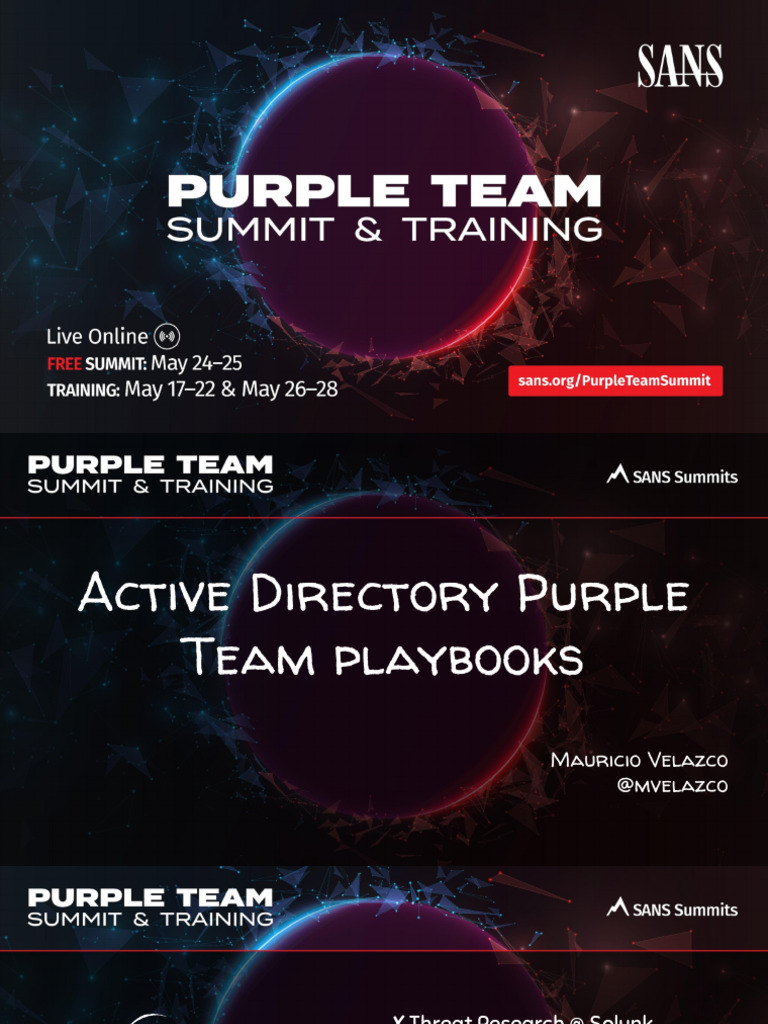The Active Directory Purple Team Playbook Mauricio Velazco Updated Pdf Active Directory