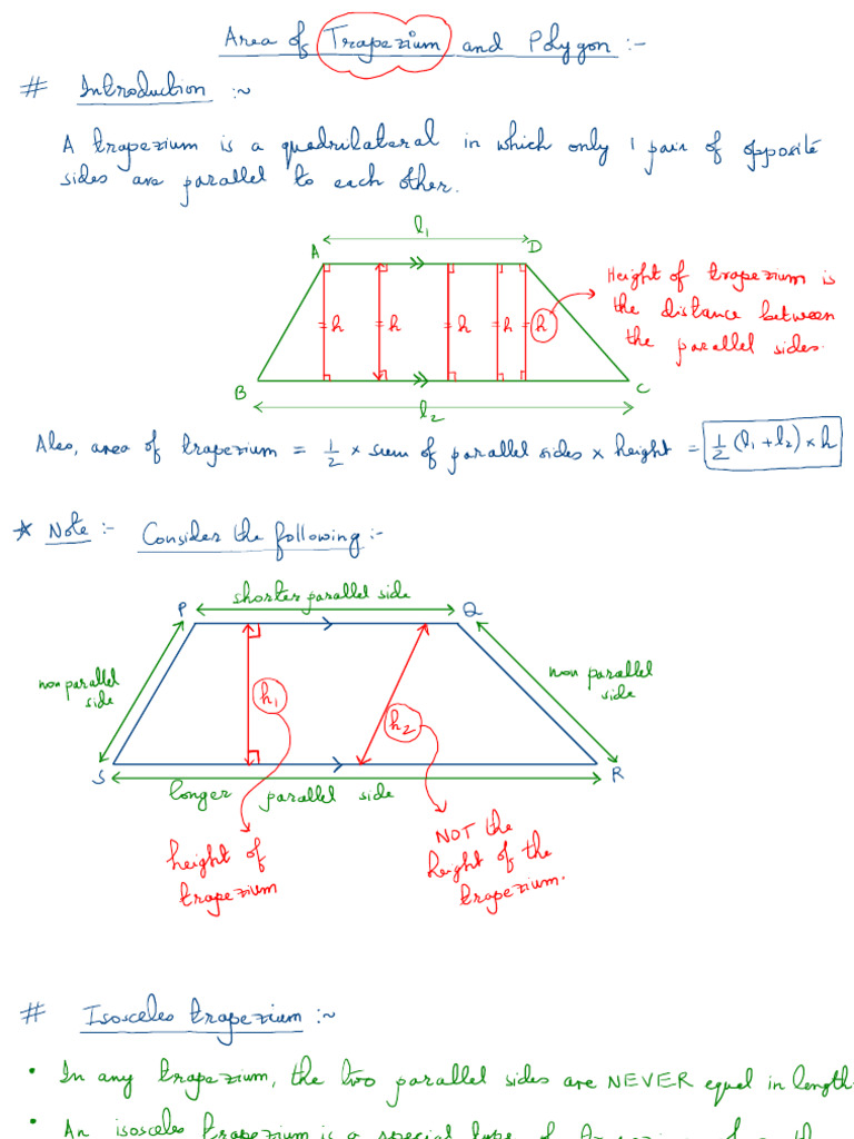 8 - Area of Trapeziums & Polygons (Complete) | PDF