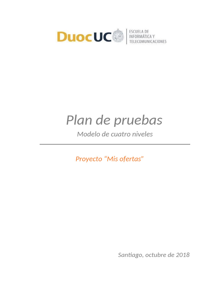 Plan de Pruebas Proyecto Mis Ofertas | PDF | Botón (Computación) | Ventana (informática)