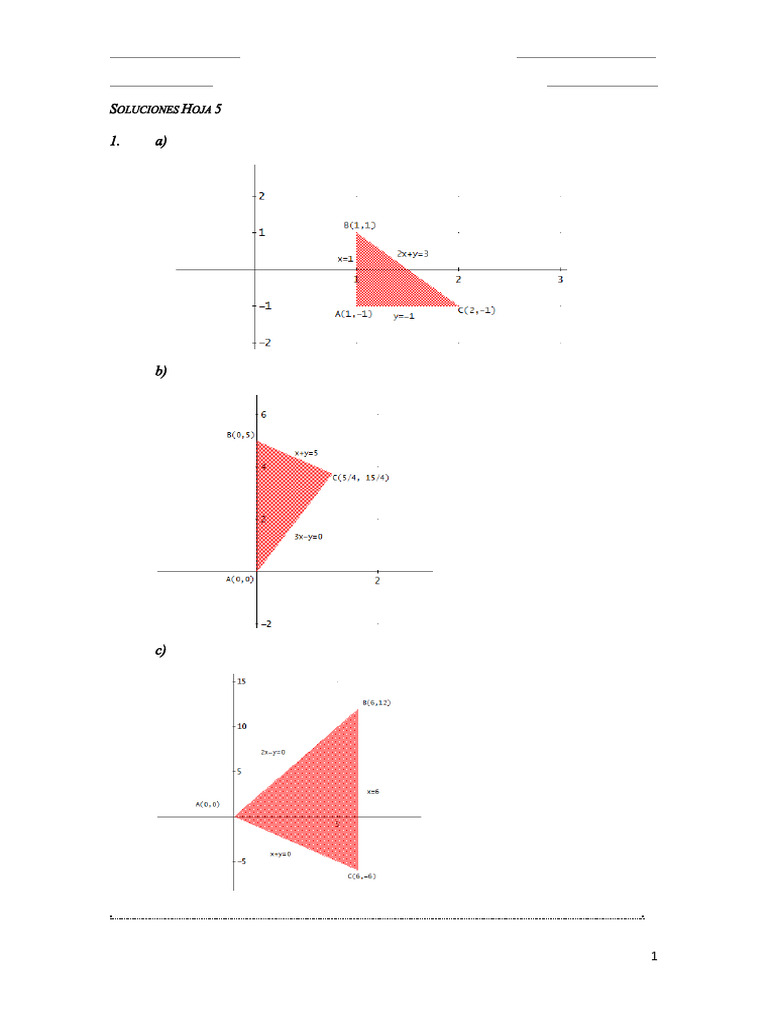 Hoja 05 Programación Lineal Soluciones ACS | PDF
