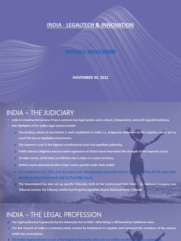 INDIA Legaltech & Innovation-Presentation 221130 | PDF | Supreme Courts ...