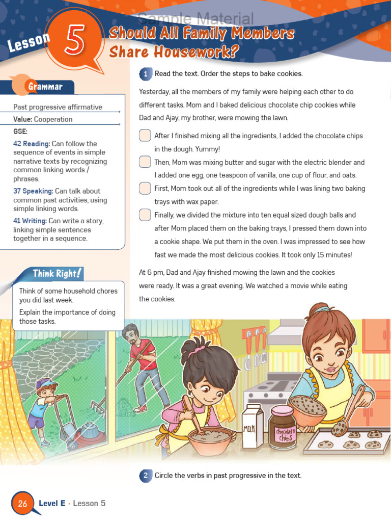 Past Progressive in Family Chores | PDF | Grammatical Tense | Grammar