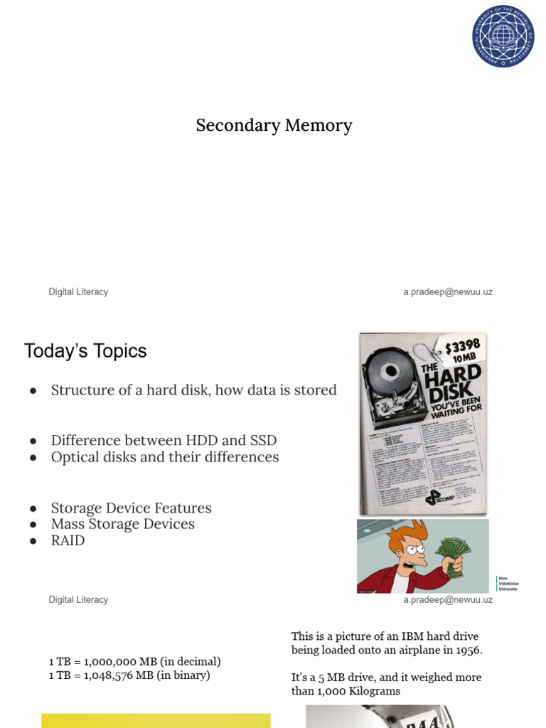 Secondary Memory-1 | PDF | Hard Disk Drive | Computer Data Storage
