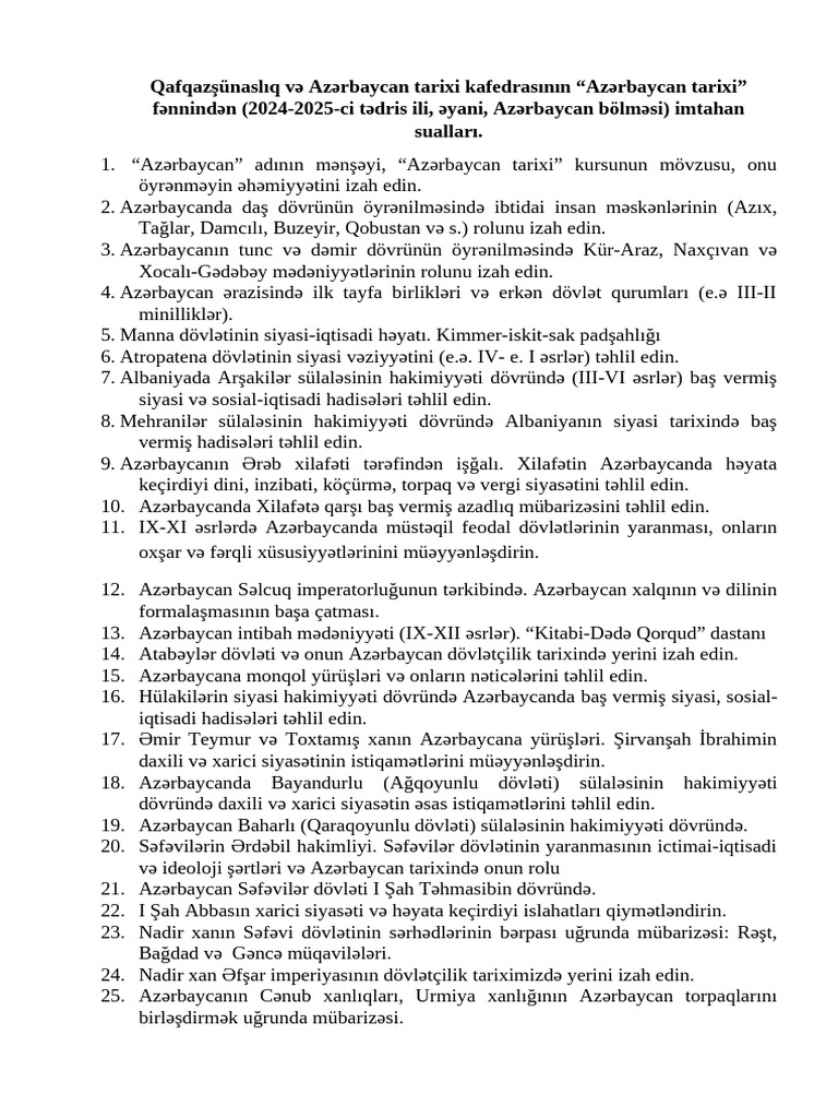 Azərbaycan Tarixi Imt | PDF