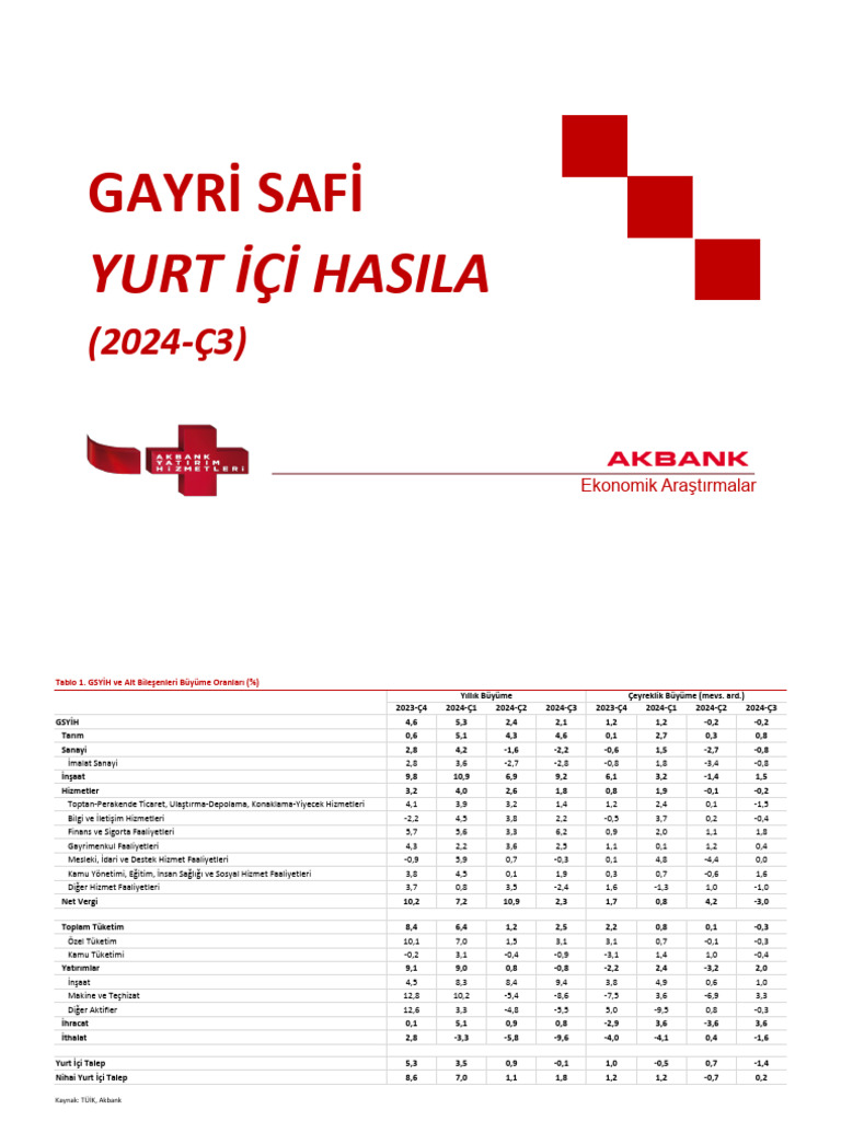 Gayri Safi: Yurt İçi Hasila | PDF