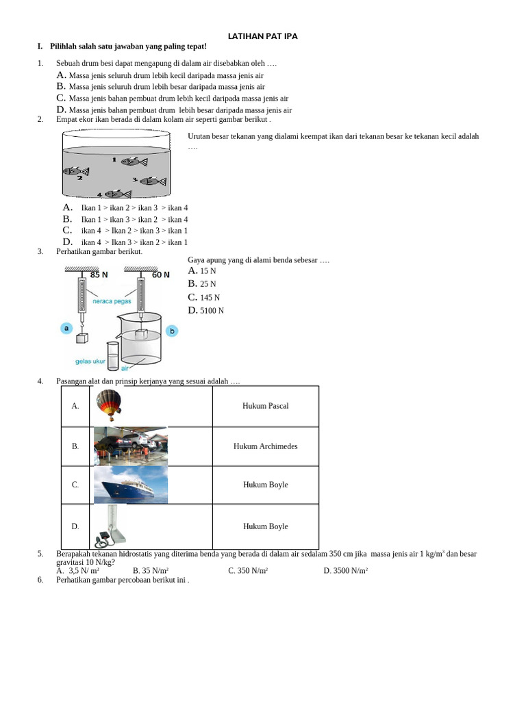 Soal PAT IPA Kelas 8 K13 | PDF