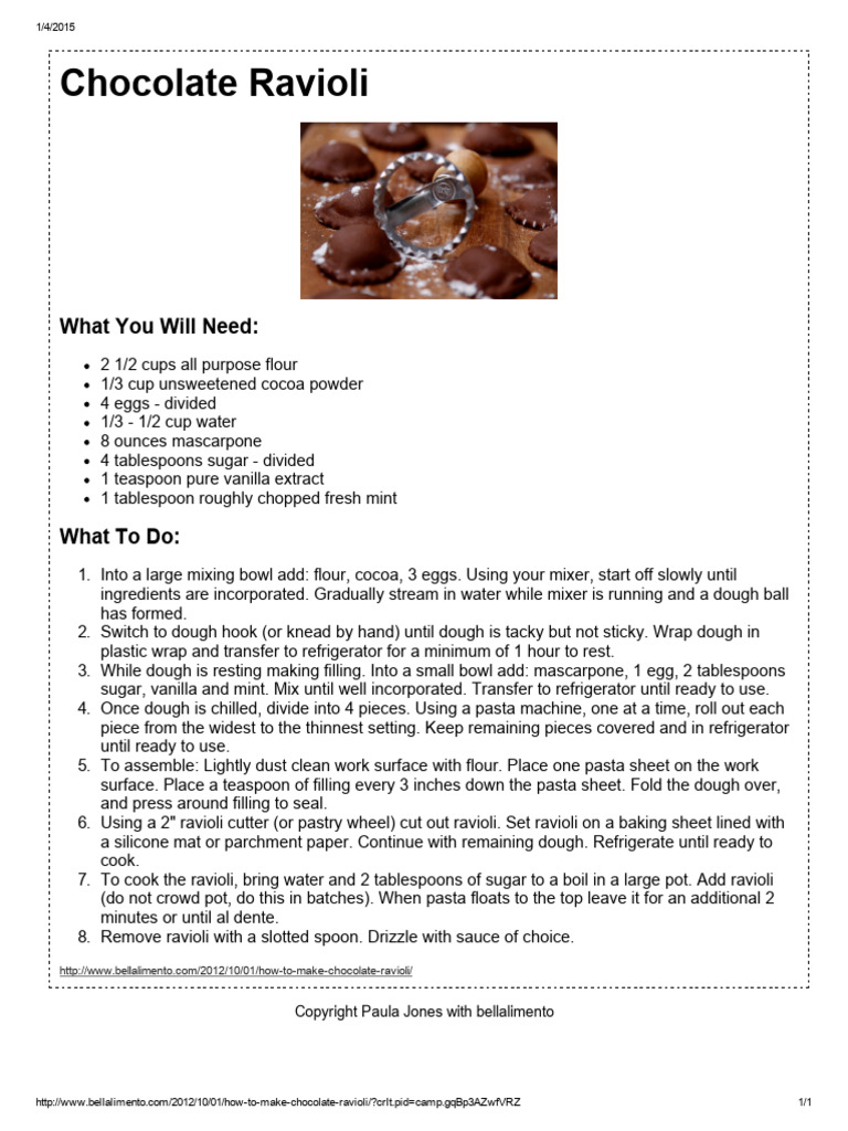 Chocolate Ravioli | PDF