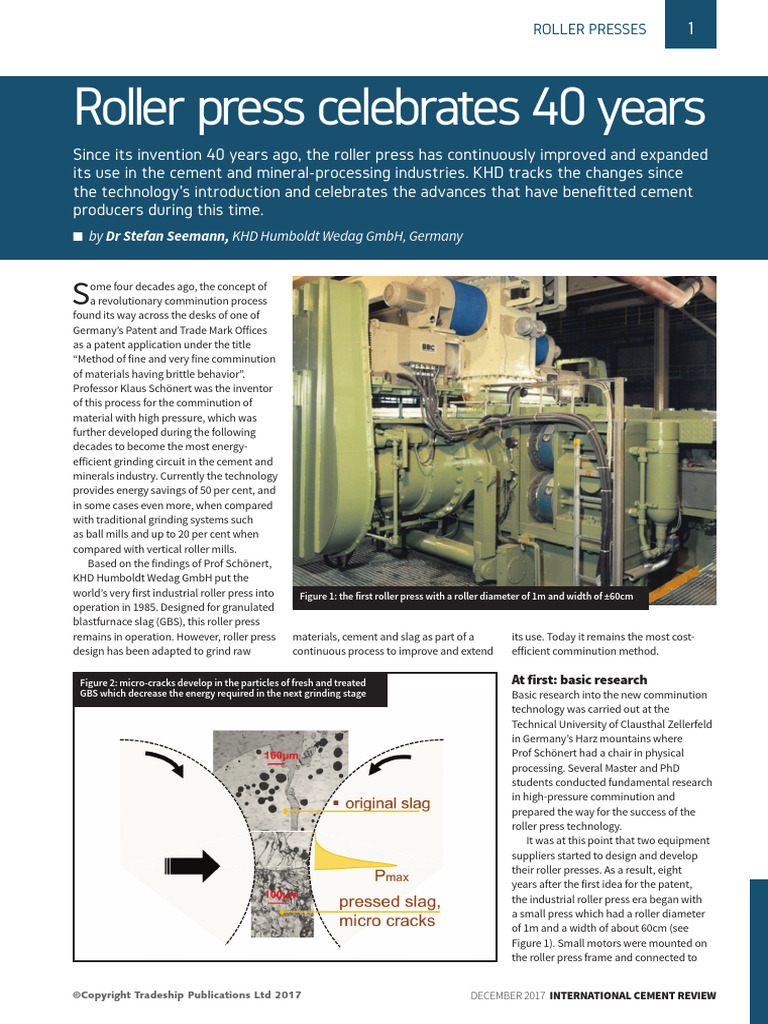 1712 - History of Roller Presses - Int Cement Review | PDF | Mill ...