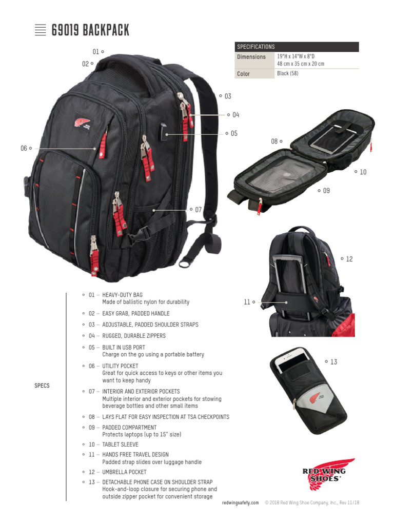Red Wing 69019 ProductSellSheet 1118 | PDF | Backpack