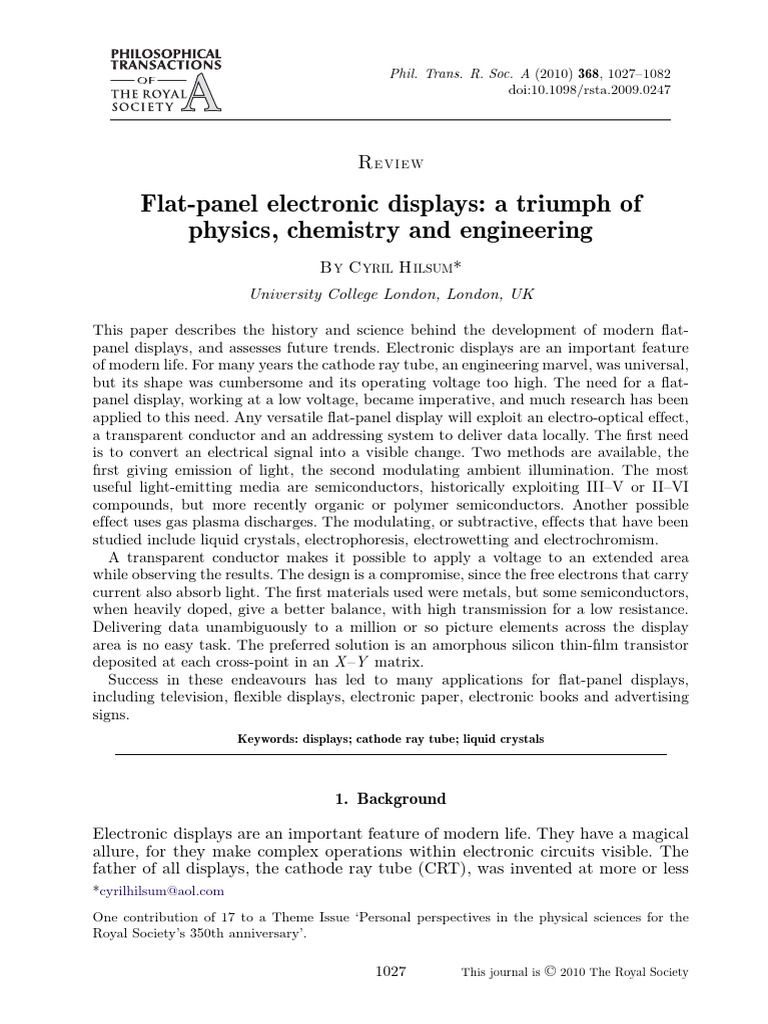 Rsta 2009 0247 | PDF | Liquid Crystal | Vacuum Tube