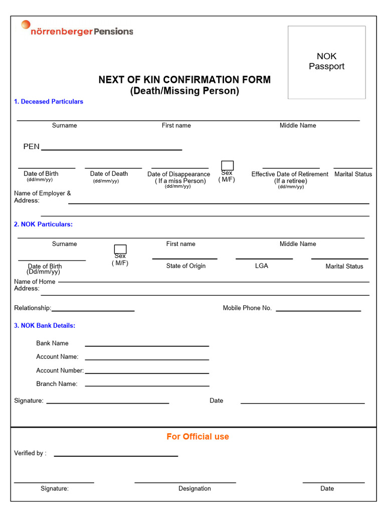 Next-Of-Kin-verification-Form | PDF