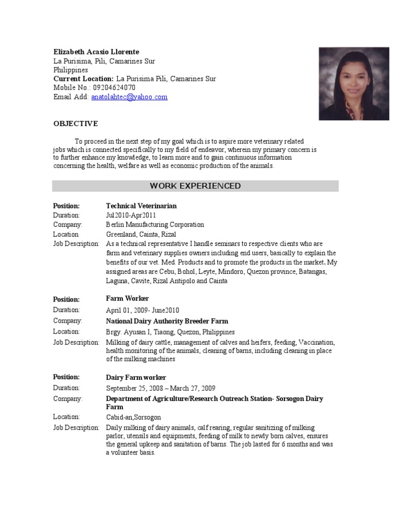 Bmeg Resume2-1 | PDF | Dairy Cattle | Farms