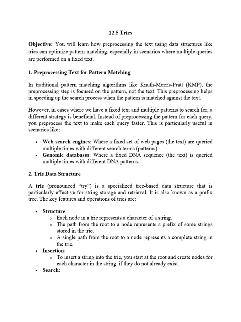 Unit 3 Tries | PDF | Computer Data | Algorithms