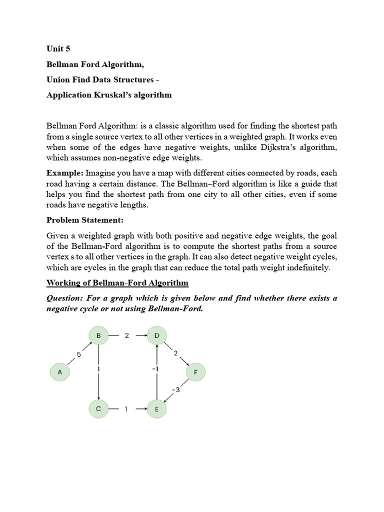 ADA Unit 5 - Bellman Ford Algorithm | PDF | Computational Complexity Theory | Applied Mathematics