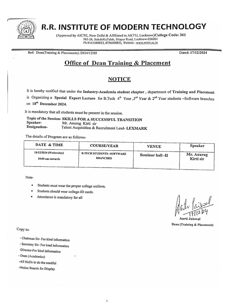 Industry Academia Session Notice | PDF