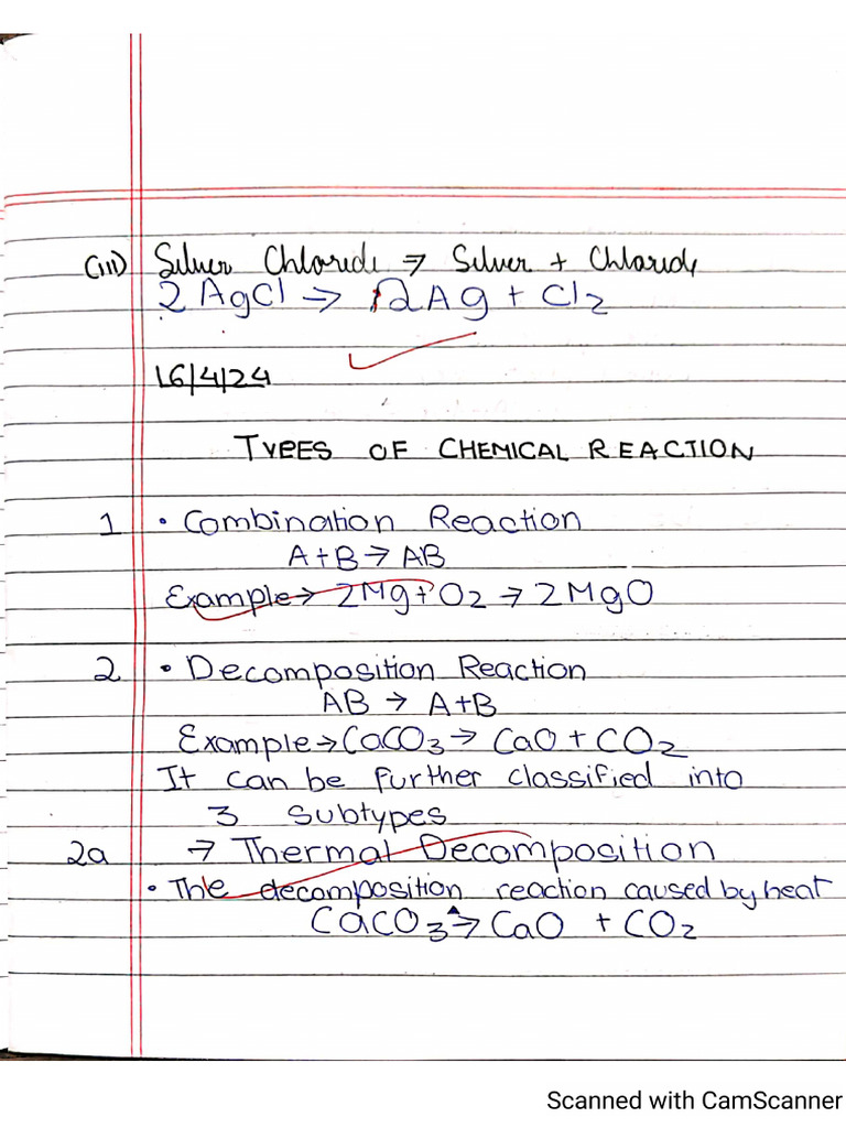 Notes - Part 1 - Chemical Reaction and Equation | PDF