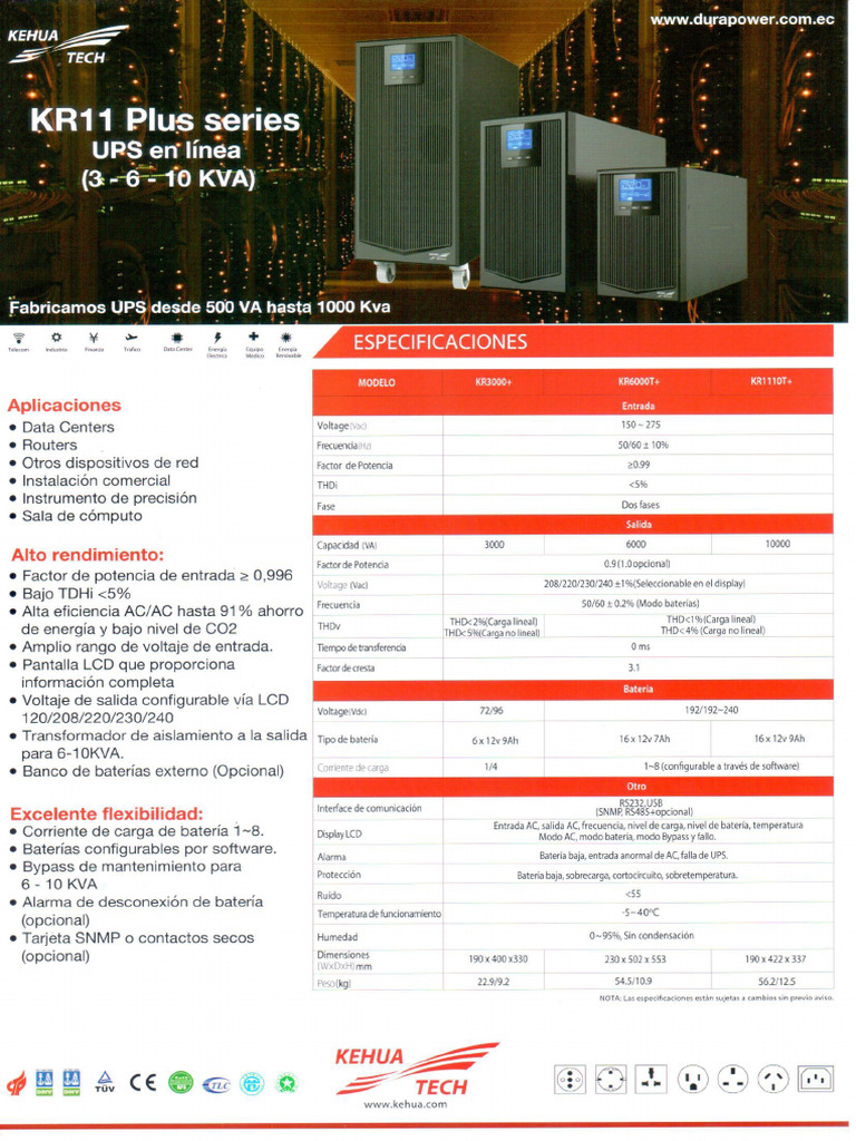 Catalogo Kehua 3-6-10KVA Digitalizado | PDF