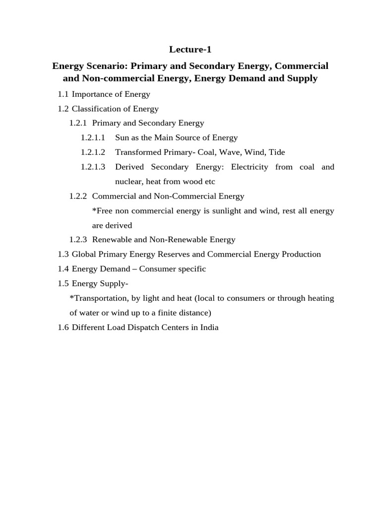 Lecture1 - and 2 - Fourth - Year - PE - Energy | PDF