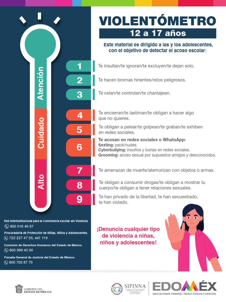 Violentómetro Escolar Para Adolescentes Pdf Crímenes Crimen Y