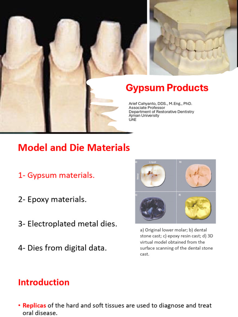 Gypsum Products in Dentistry Explained | PDF | Plaster | Strength Of ...