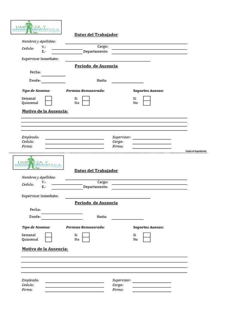 Formato de Permiso y Ausencias | PDF