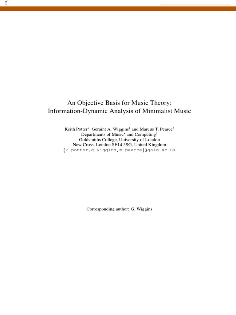 An Objective Basis For Music Theory: Information-Dynamic Analysis of ...