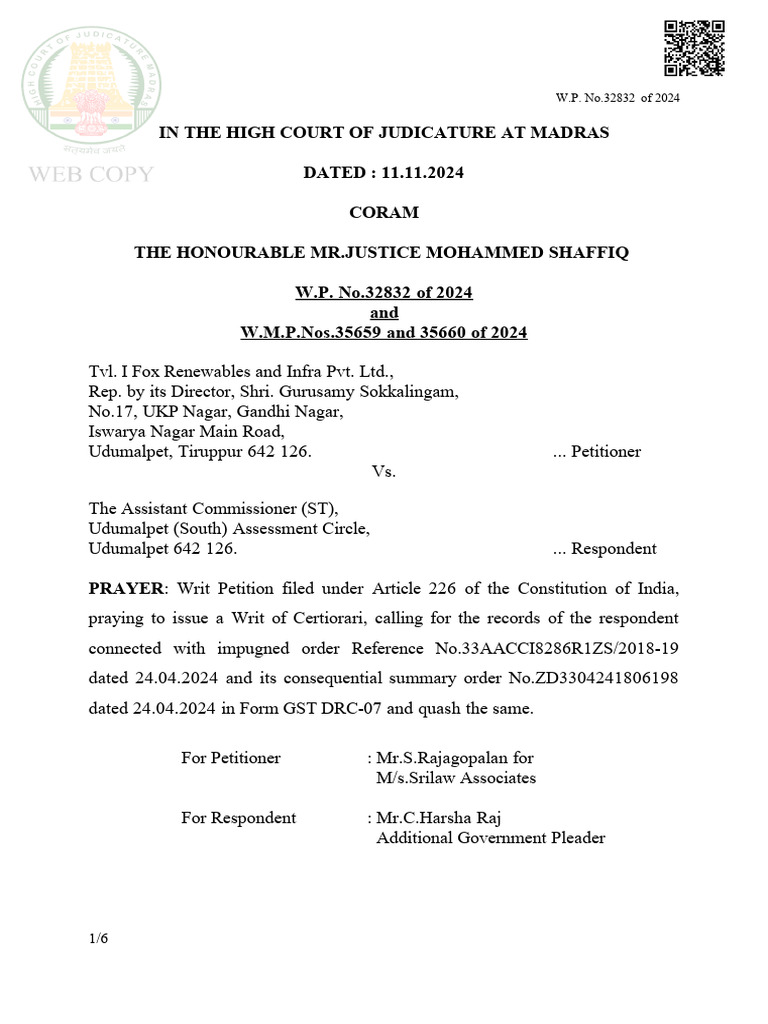 Fox Renewables - Multiple Assesment Cum Demad Orders | PDF | Taxes ...