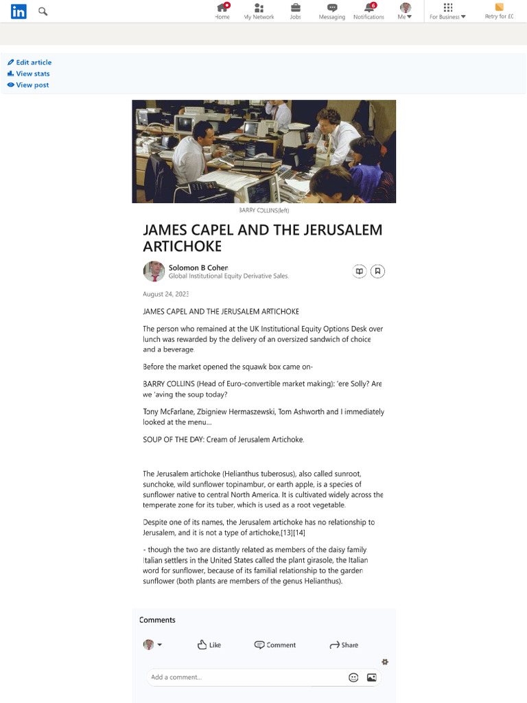 James Capel and The Jerusalem Artichoke | PDF