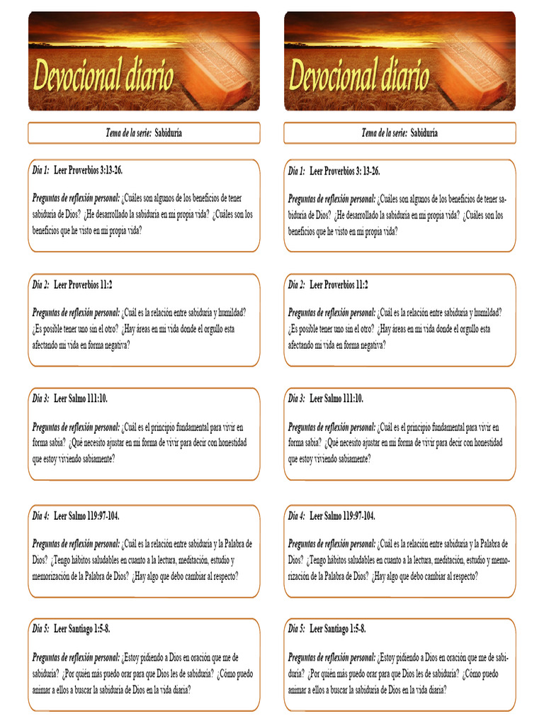 Devo Diario Sabiduria 1 | PDF