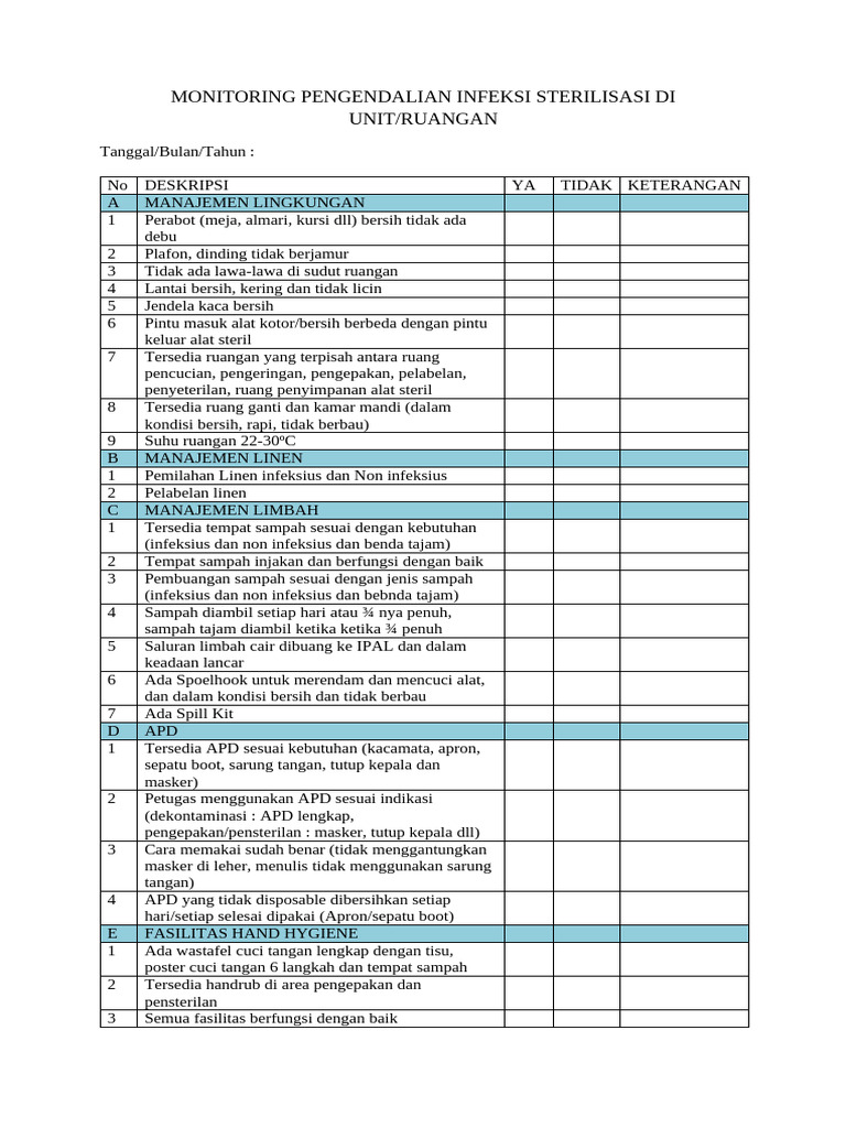 LEMBAR MONITORING CSSD(1) | PDF