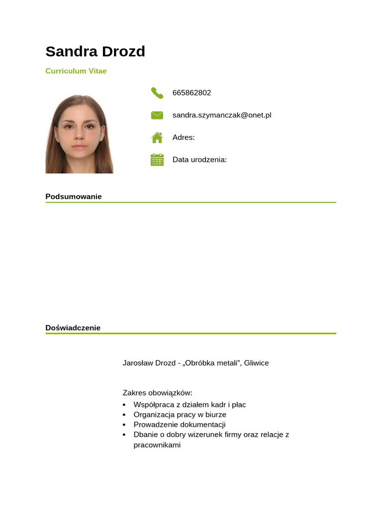 CV-Sandra Drozd | PDF