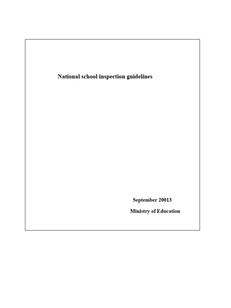 National School Inspection Guidelines | PDF | Evaluation | Teachers