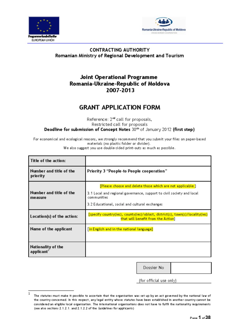 Annex A Application Form - P3 | PDF