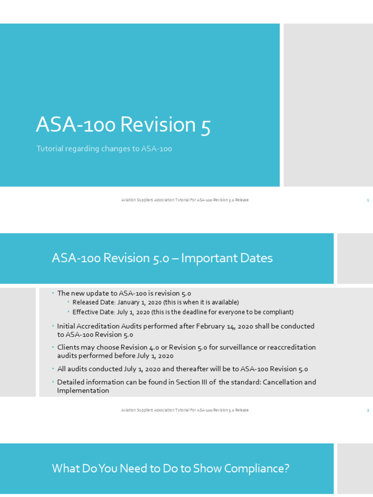 ASA-100 Revision 5 Compliance Guide | PDF | Dangerous Goods | Audit